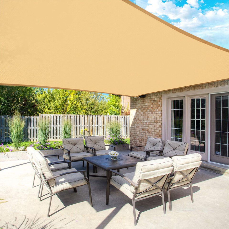 Waterproof Sun Shade Sail UV Top Canopy Cover Patio Pool Outdoor ...