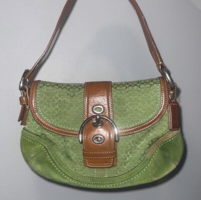 COACH Rare Vintage SoHo Y2K Shoulder Bag 2007 Green Suede COACH Rare Vintage SoHo Y2K Shoulder Bag 2007 Green Suede