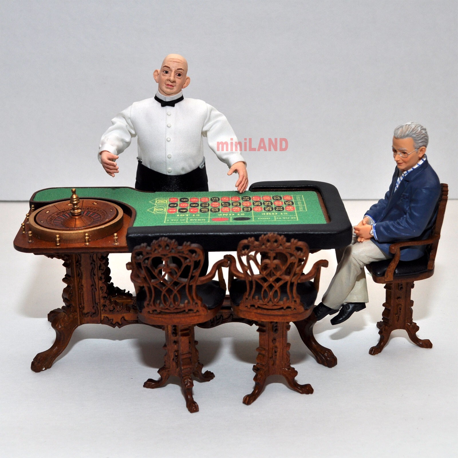 Miniature Roulette Casino Wheel play game for Dollhouse 1:12 scale ...