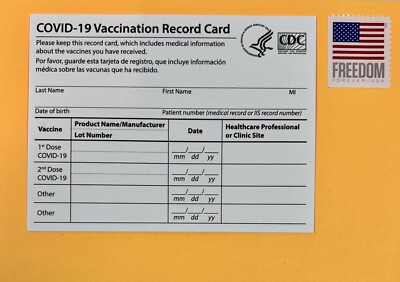 CDC COVID-19 Vaccination Blank Card Collector Use Only FREE SHIPPING | eBay