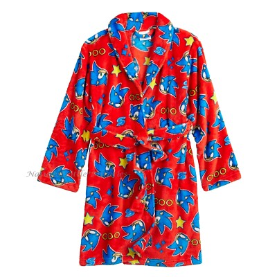 Sonic The Hedgehog Robe Size 4 6 8 10 Boy Pajamas Swimsuit Cover Up ...
