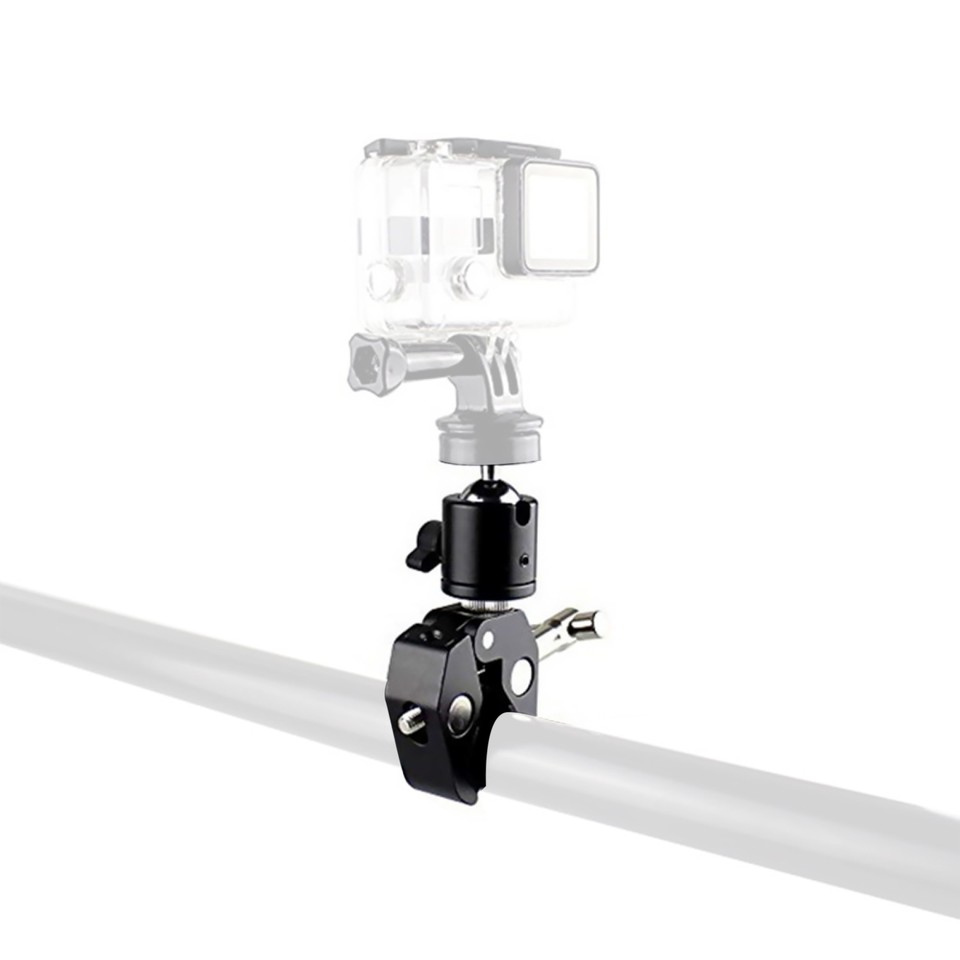 Aluminum 360° Super Clamp Mount Mini Ball Head For DSLR Camera Tripod ...