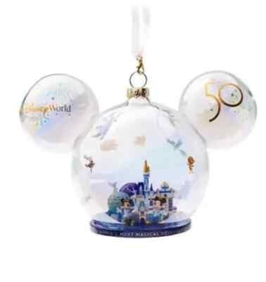 Walt Disney World Parks 50th Anniversary Mickey Icon Glass Globe ...