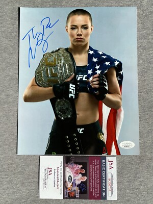 UFC CHAMPION- "THUG" ROSE NAMAJUNAS SIGNED 8x10 BELT PORTRAIT PHOTO JSA ...
