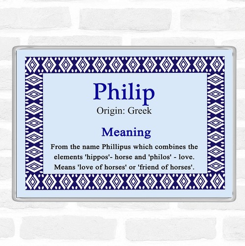 Philip Name Meaning Jumbo Fridge Magnet Blue | eBay