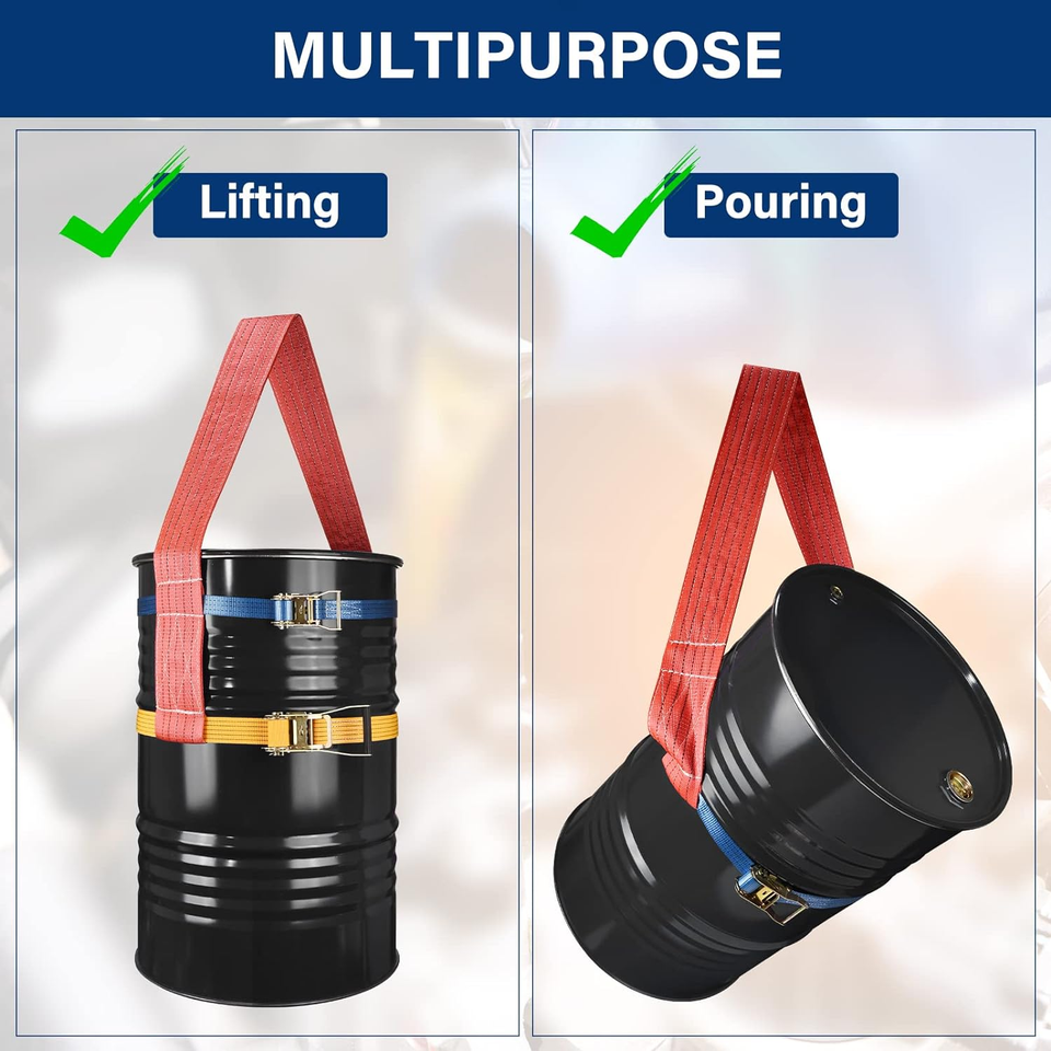 Drum Handling Sling for 55 Gallon Drum, Barrel Lifting Web Sling Heavy ...