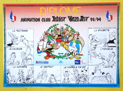 BD ASTERIX animation club Waza -Arix + 8 vignettes à coller EO 1993 ...