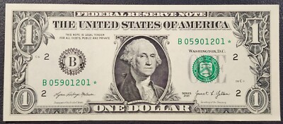 Uncirculated 2021 One Dollar ($1) *STAR* Note-Sequential Available, B ...