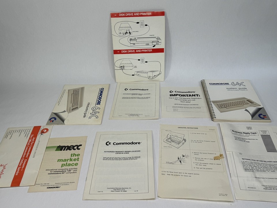 Commodore 64c Personal Computer 1980s In Box With Manual Inserts And ...