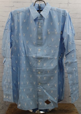 Neff Deermount Long Sleeve Button Down Pocket Shirt, Men's Large, Blue ...