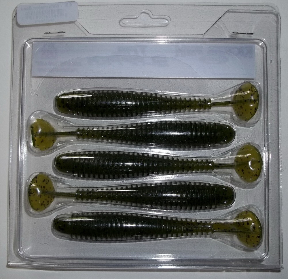 (1) Pack of 5 Kicker Fish Tail Slappers-4.8" Swimbait-Watermelon Seed ...
