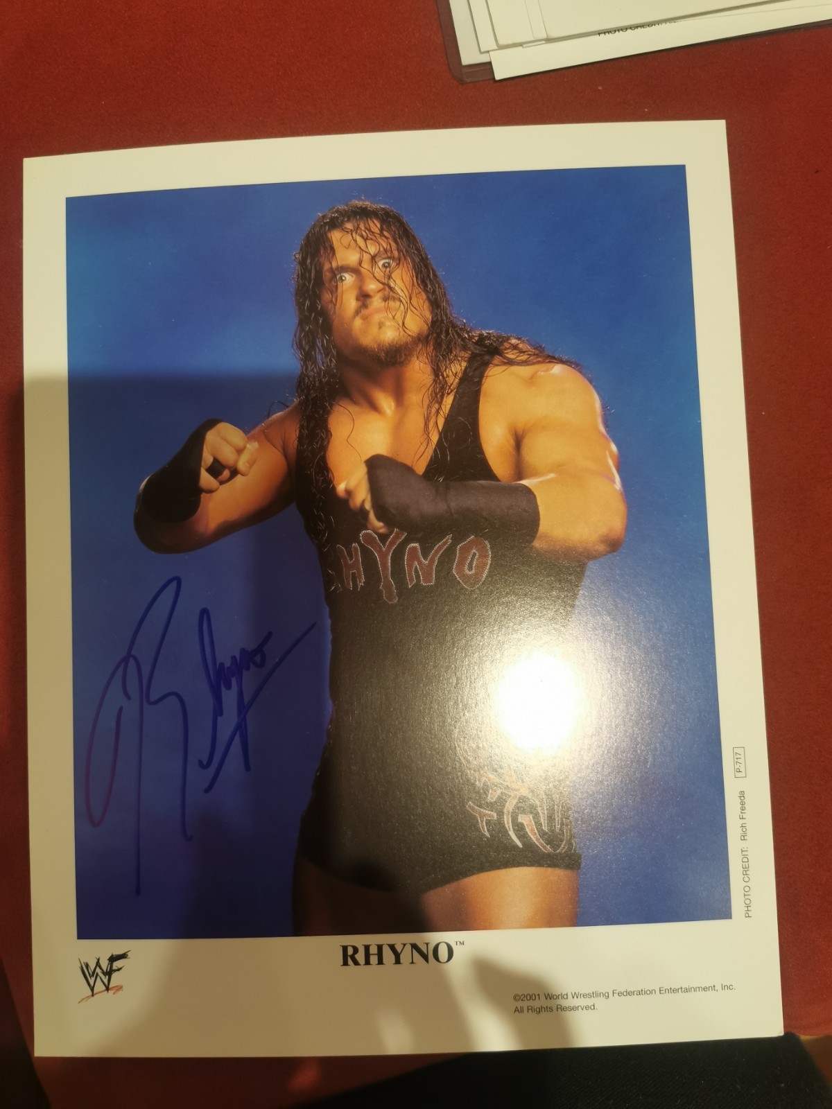 Rhyno Autogramm original Promo Foto Photo Signed wwf wwe wcw Wrestling ...
