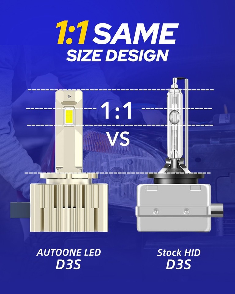 AUTOONE 10S D3S LED Fog Light Bulbs 6500K Super Bright Lamps | eBay