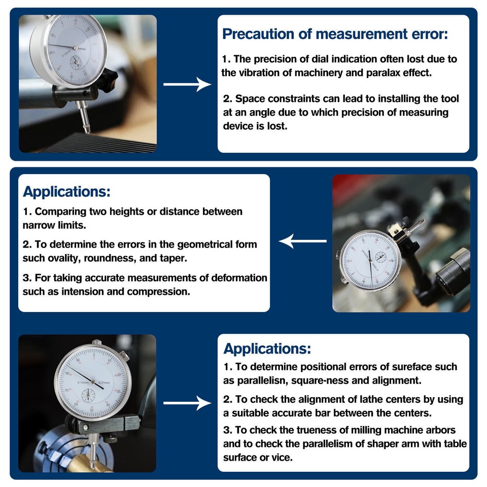 Dial Indicator with Magnetic Base 0.001"Precision Gauge Test Indicator ...