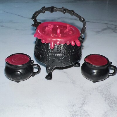 Monster High High School Black Cauldron & 2 Black Cups Mugs Drink ...