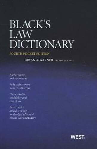 Black's Law Dictionary: Pocket Edition by Bryan A Garner: New ...