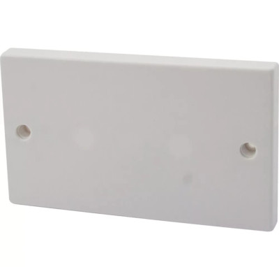 Double Blanking Plate 2 Gang 2G Plug Wall Socket Cover White Faceplate ...