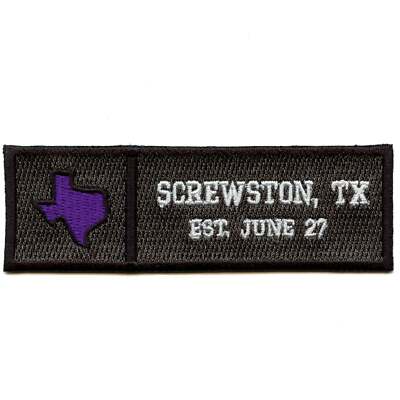 Screwston Jersey Tag Patch Houston Established Texas Embroidered Iron ...