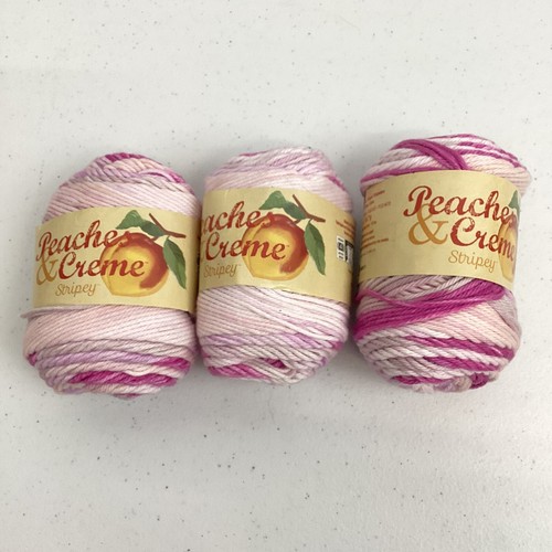 Three 3 Skeins Peaches & Creme Quiet Dahlia Cotton Yarn 2 oz | eBay