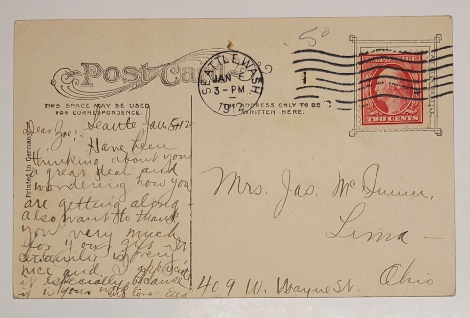 Vintage Post Card ~ Roman Catholic Cathedral, Seattle, Washington Red ...