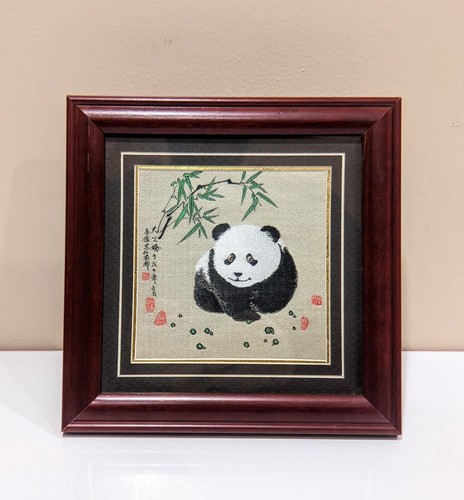 Vintage Framed Sichuan Chinese Silk Tapestry Panda 8" inch frame | eBay