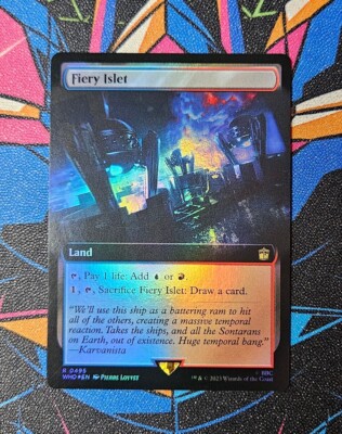 Fiery Islet NM Extended Art Foil MTG Doctor Who Unplayed Magic The ...