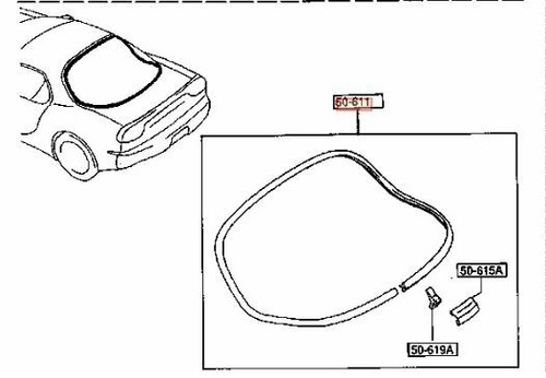 Mazda Genuine OEM FD01-50-6G0B Rear Window Moulding Glass Trim Seal RX ...