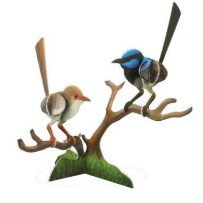 Puzzle Postcard Blue Wren Bird Australia Made Souvenir 3D Pop Out ...