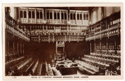 c1935 Real Photo PC: Interior of House of Commons - Speaker's Chair ...