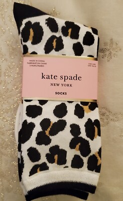 Kate Spade Crew Socks Womens 3-Pack 4-10 Animal Print White NEW | eBay