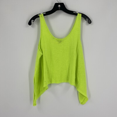 Guess Women’s Neon Green Scoop Neck Sleeveless Boxy Cut Tank Top ...