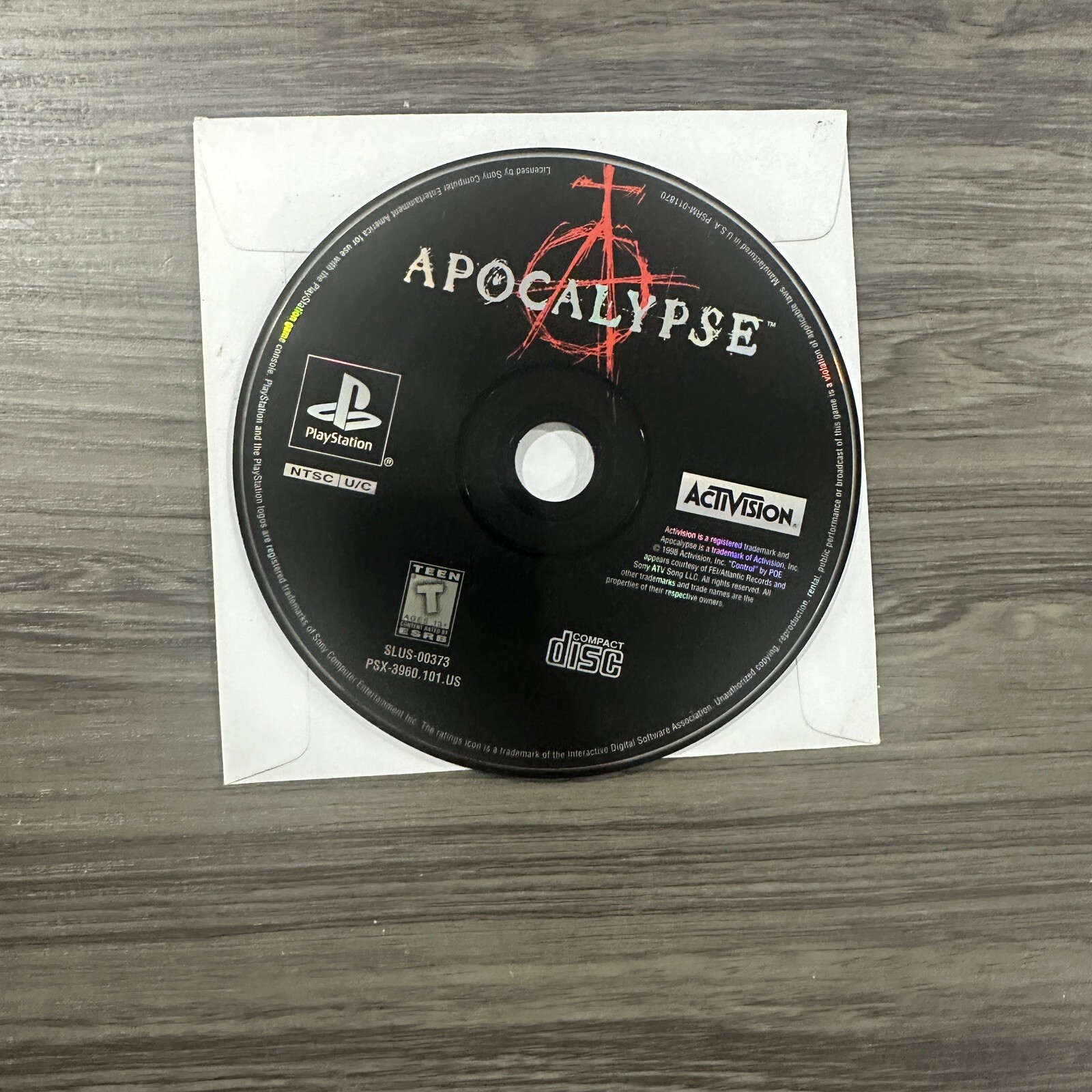 Apocalypse PS1 PlayStation 1 Disc Only - (See Pics) Free Shipping With ...