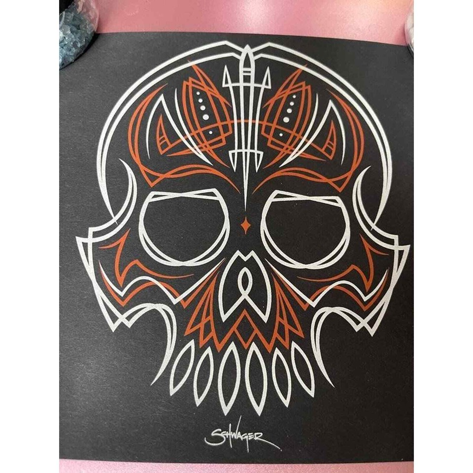 Pinstripe Skull Small Screenprinted Art Poster Print | eBay