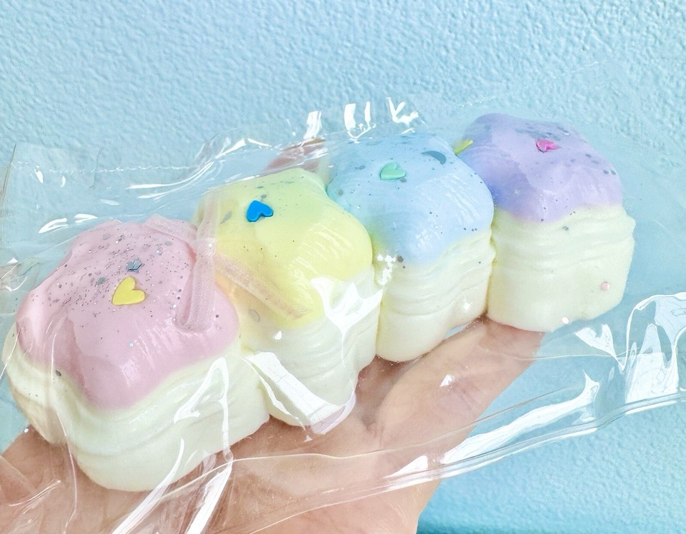 squishy 4 stars pink yellow blue purple stress relief toy | eBay