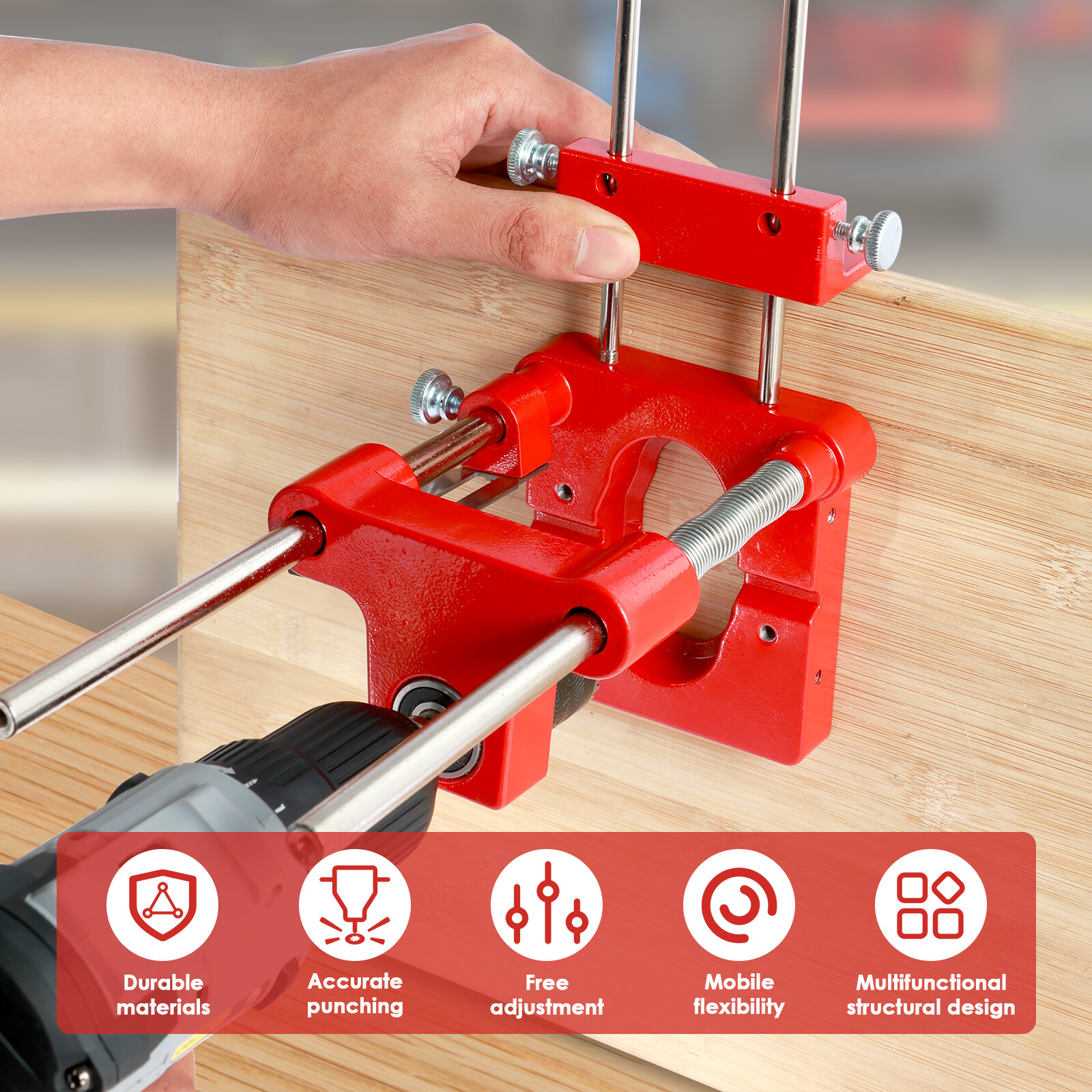 Drilling Locator Tool Aluminum Alloy Drilling Guide Jig Adjustable ...