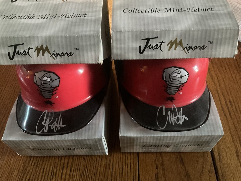 COREY PATTERSON LANSING LUGNUTS SIGNED MINI HELMET COA - Lot Of (2). | eBay