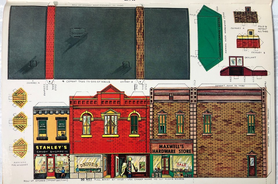 1930 TOWN MINISTRUCTURES CARDBOARD CUTOUTS HO VINTAGE AHM - | eBay