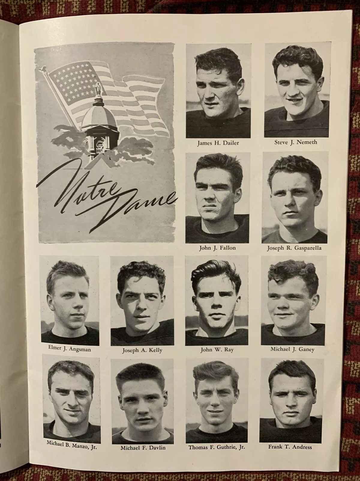 1944 Notre Dame vs Tulane Football Program/GEORGE RATTERMAN/FRANK ...