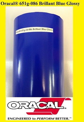 12" x 10 FT Brillant Blue Glossy Oracal 651 Vinyl Adhesive Plotter Sign ...