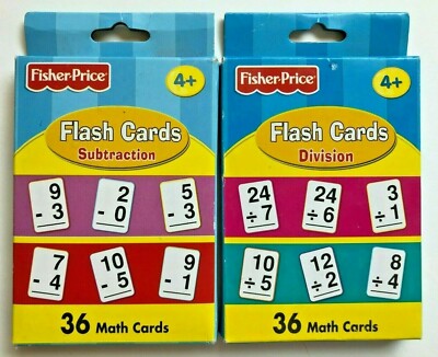 NEW Fisher Price Flash Cards Subtraction and Division 72 cards total ...