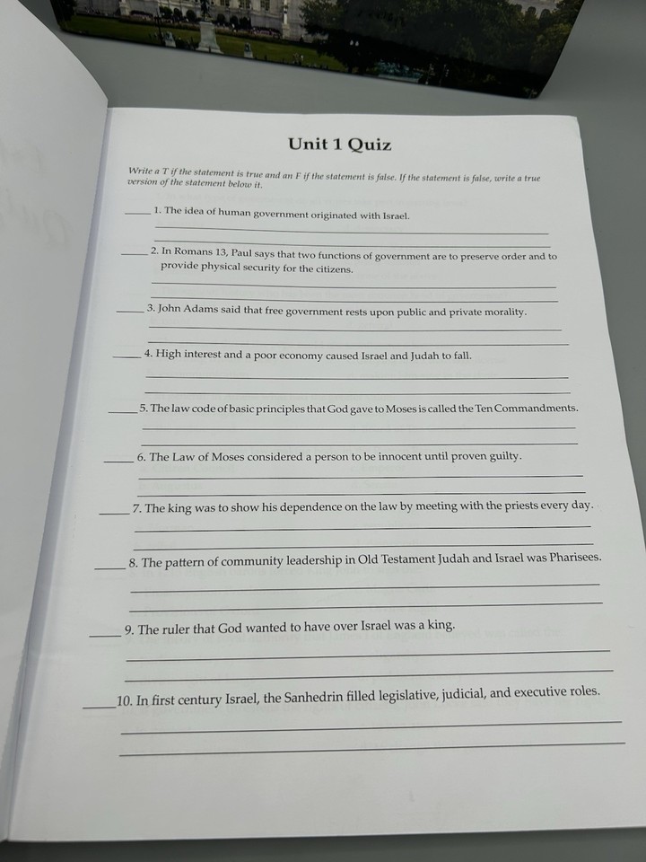 Notgrass Exploring Government Set Student Textbook Review Quiz Exam ...