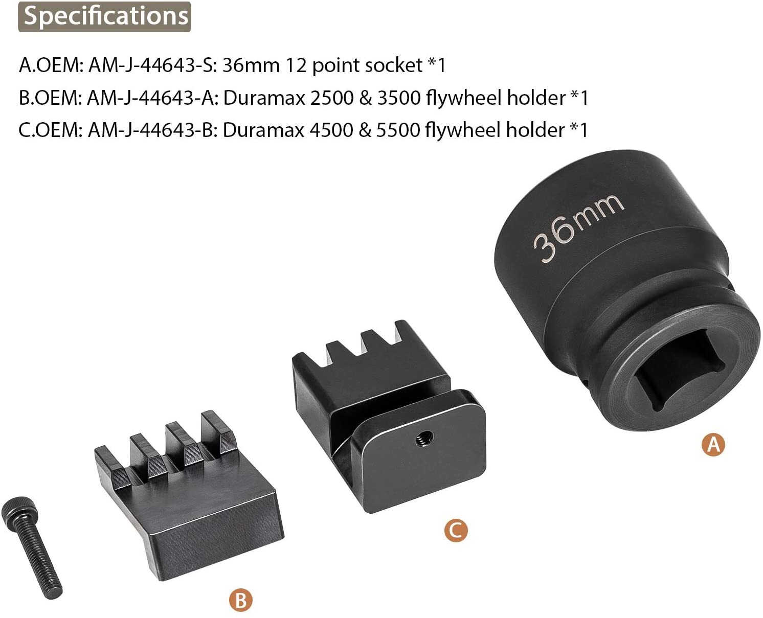 22100 Flywheel Locking Tool Socket Holder Bolt AM-J-44643 S A B for 6 ...