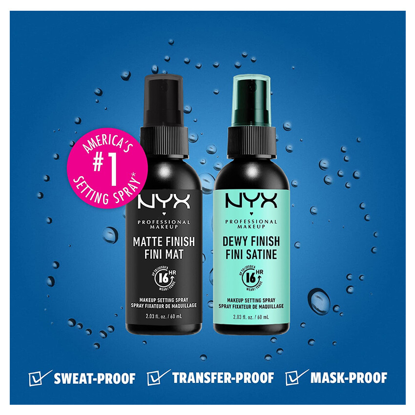2 NYX Makeup Setting Spray - Matte + Dewy Finish Set "MSS01 & MSS02 ...