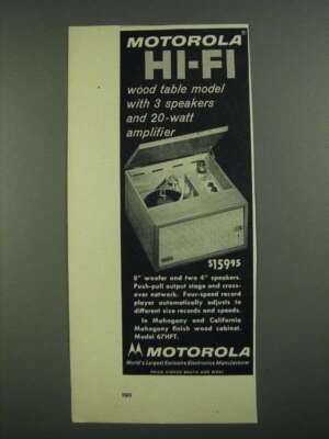 1956 Motorola Hi-Fi Model 67HFT Ad | eBay