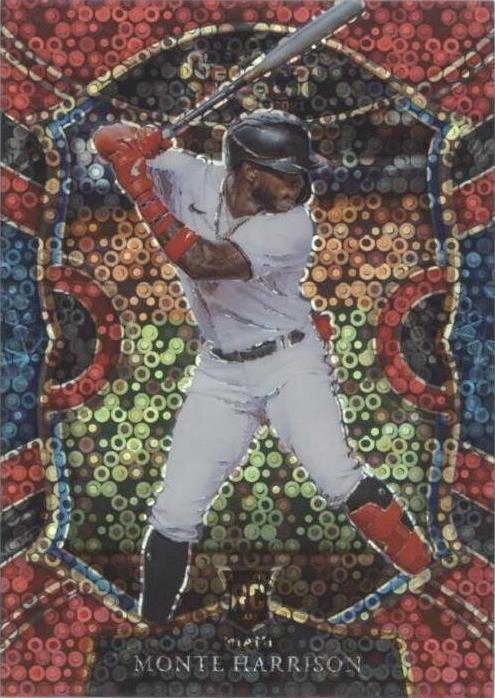 2021 Panini Select - Concourse Monte Harrison #57 Red Disco Prizm (RC ...