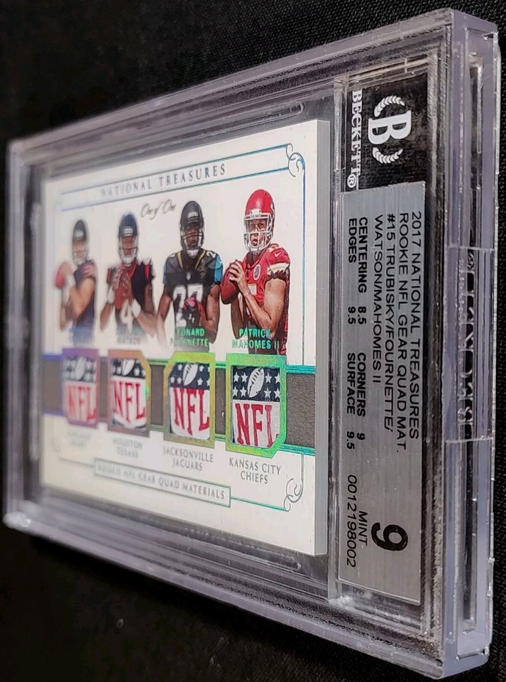 BGS 9 1/1 RC JSY PATRICK MAHOMES NFL SHIELD PATCH ROOKIE 2017 National ...