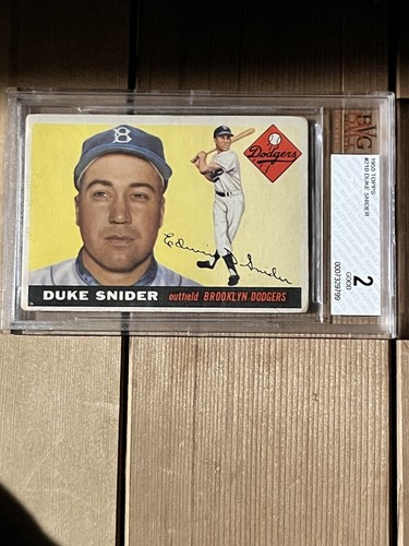 1955 Topps #210 Duke Snider Beckett Vintage Grading SVC 2 Good Dodger ...