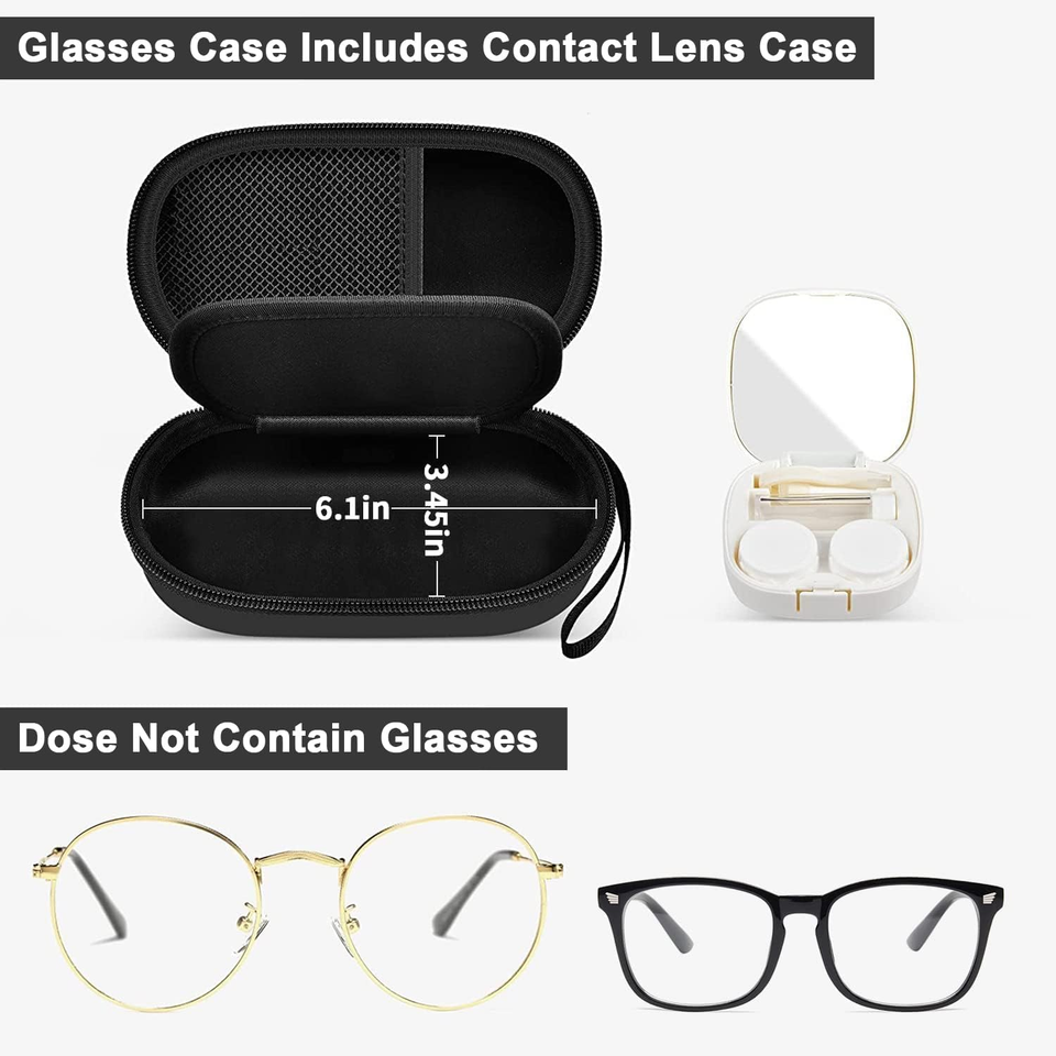 Portable 2 in 1 Contact Lens Case and Glasses Case, Traveling Contact ...