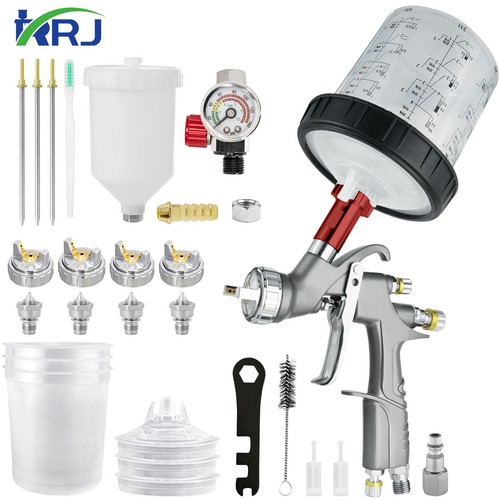 R500 Lvlp Air Spray Gun W/1.3/1.5/1.7/2.0mm Nozzles Gravity Feed ...