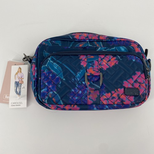 Lug Carousel Mini Convertible Crossbody Belt Bag Travel Hydrangea Navy ...